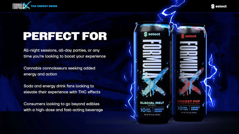 Select FormulaX Hemp Energy Drink – THC-Infused, 50mg Caffeine