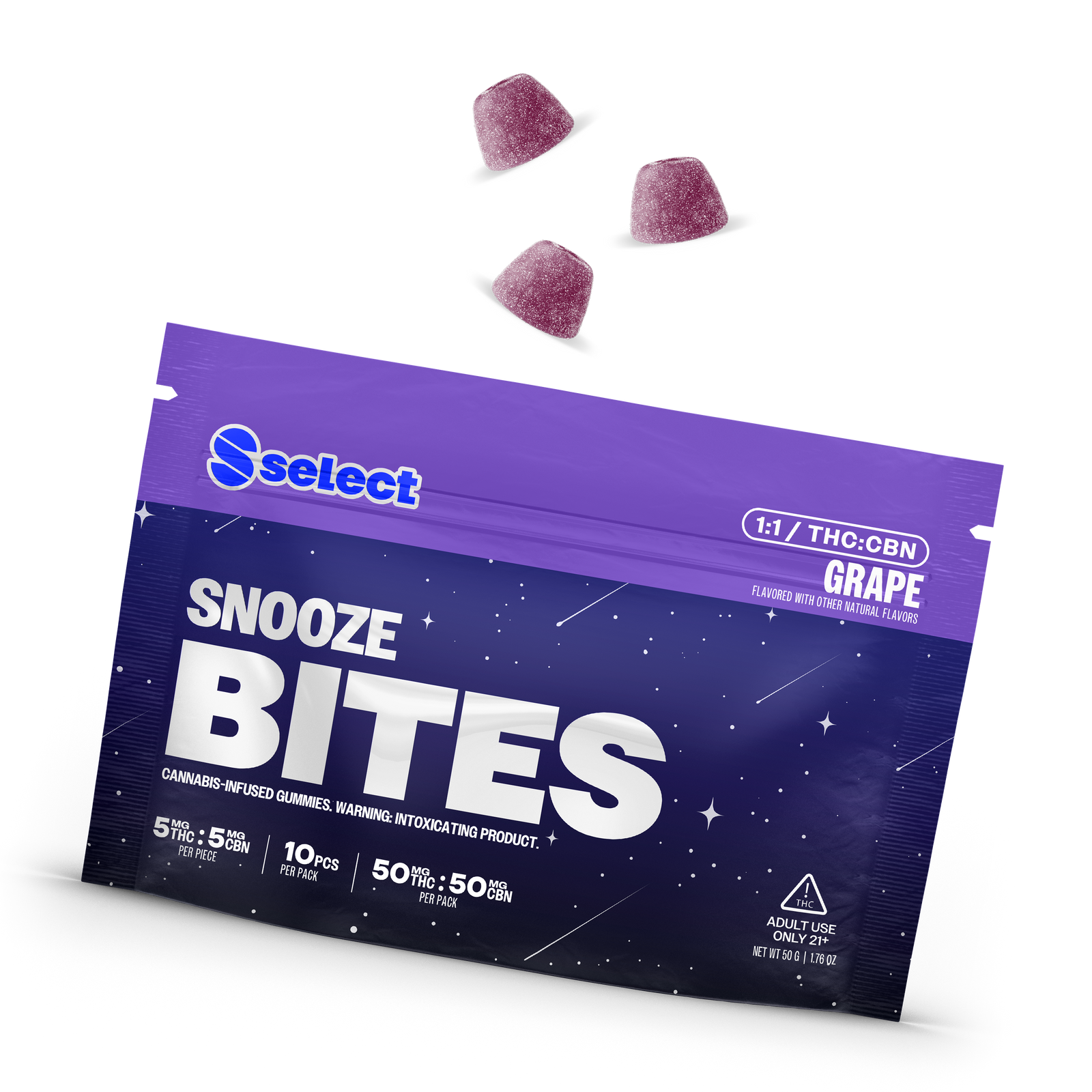 Select Snooze Bites | CBD:CBN 1:1 | CBN THC Gummies for Sleep